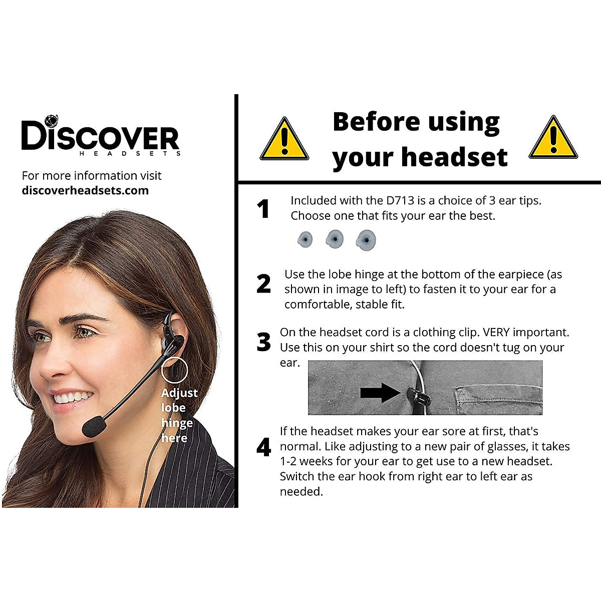 Discover D713U USB Earpiece Headset for Computer Calls and Meetings | Compatible with Zoom, Skype, Microsoft Teams, Cisco, Avaya, RingCentral and More