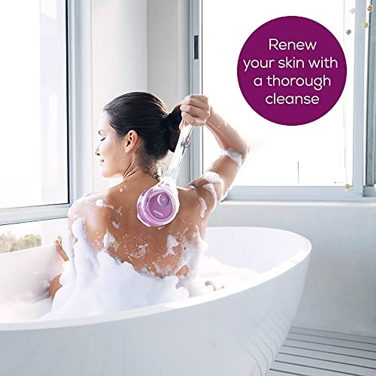 Beurer FC55 Electric Body Scrubber for Exfoliating and Massage, Waterproof for Showering, Cordless and Rechargeable, Spinning Skin Cleansing Brush with 2 Attachments