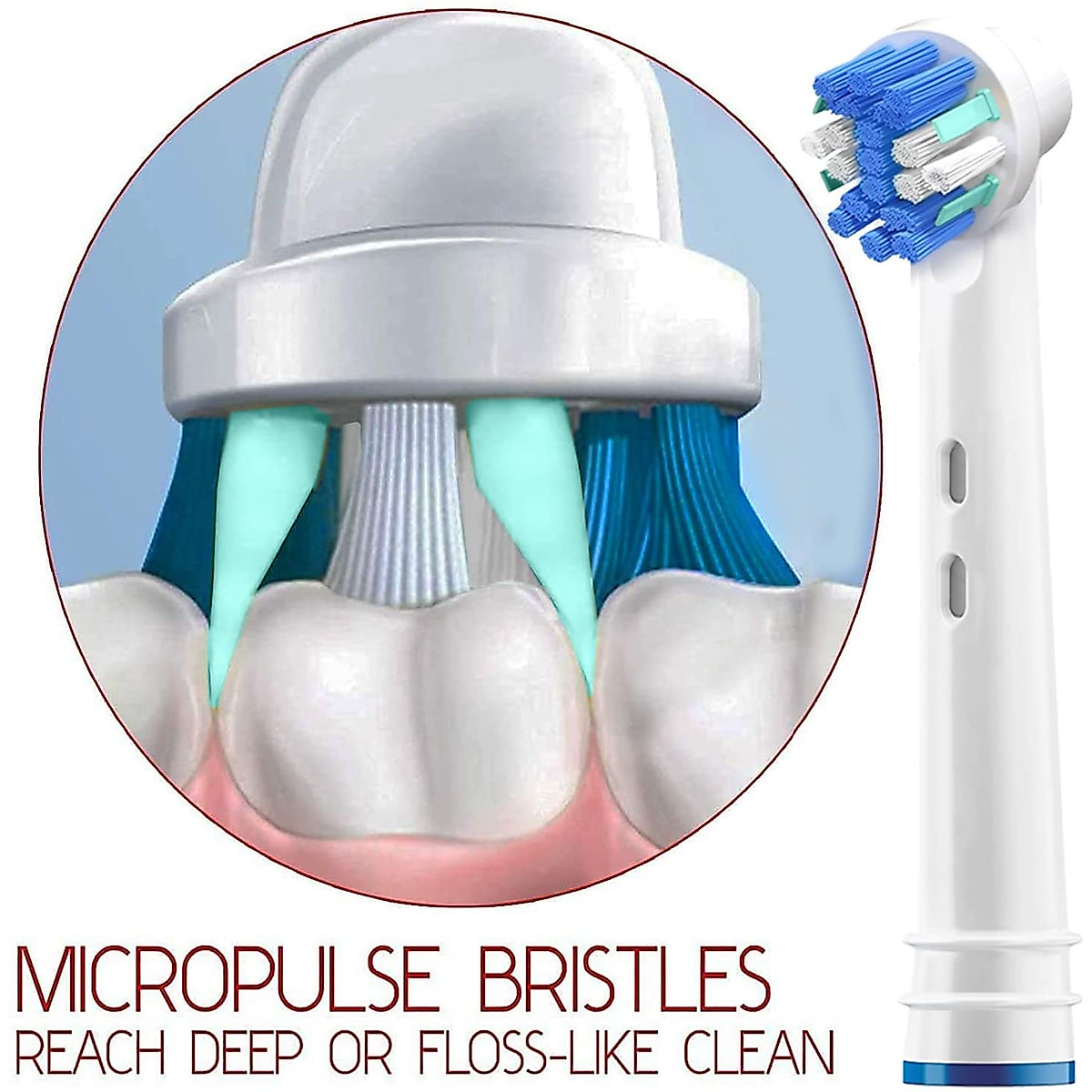 Replacement Brush Heads for Oral B- Professional Flossing Toothbrushes Compatible with Oralb Braun Electric Toothbrush- Pack of 12 - Fits The Oral-B 7000, Pro 1000, Action, & More