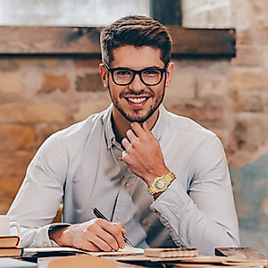 JewelryWe Men Women Watches Stylish Rhinestone Round Quartz Watch Gold Plated Stainless Steel Wristwatch