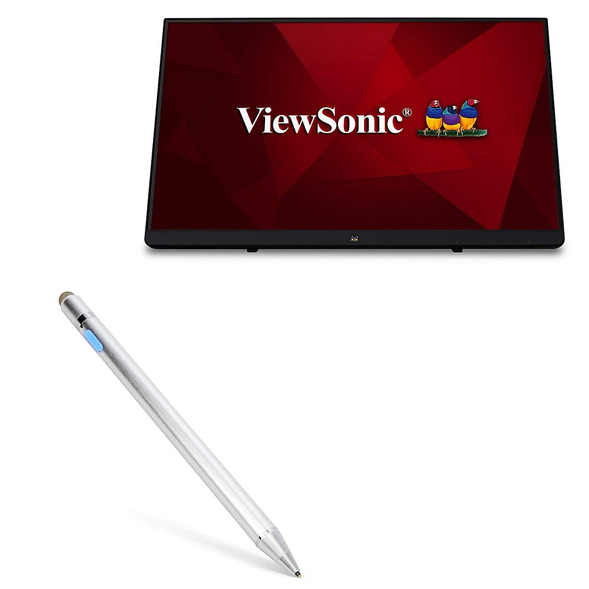 BoxWave Stylus Pen Compatible with Viewsonic TD2230 (22") - AccuPoint Active Stylus, Electronic Stylus with Ultra Fine Tip for Viewsonic TD2230 (22") - Metallic Silver