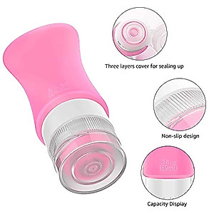 4 Pack Travel Bottles, 3oz Leak Proof Travel Accessories Containers Toiletries,Travel Shampoo And Conditioner Bottles,Perfect for Business or Personal Travel, Fun Outdoors 9 Pieces