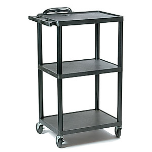 "HamiltonBuhl Plastic AV Cart Adjustable from 16"" to 42""", Black (PC1642E)