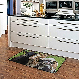 LBTIUC Cushioned Kitchen Mat Large Kitchen Floor Mats for in Front of Sink Waterproof Non-Slip Three Cute Cow Kitchen Mats and Rugs Anti-Fatigue Comfort Floor Mat,40 inch x 20 inch