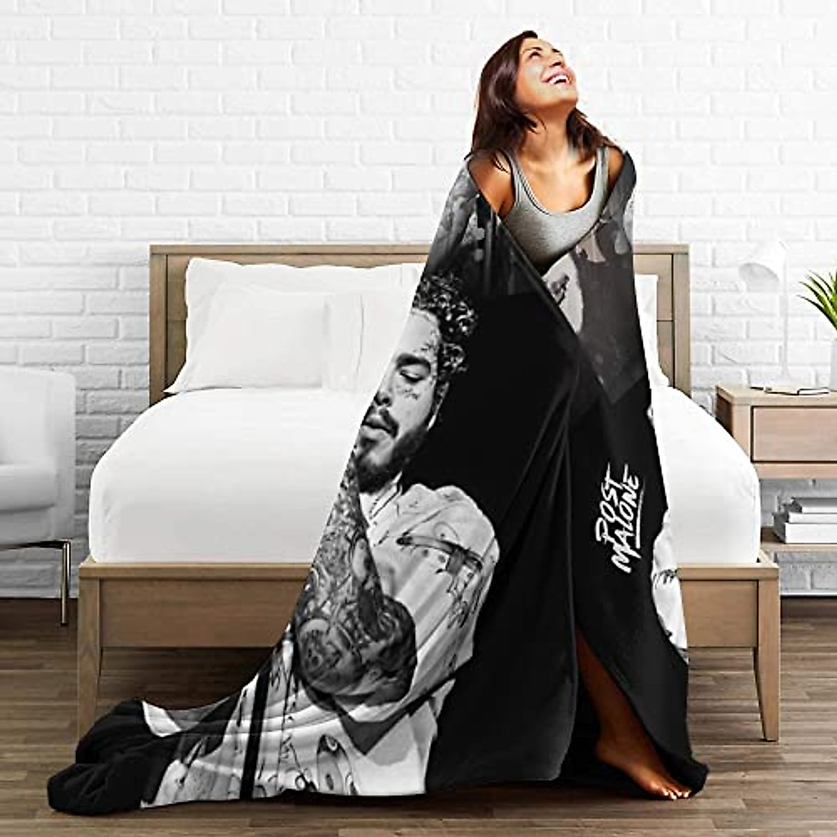 Novelty Sofa Throw Blanket, Singer 3D Print Super Soft Flannel Bed Blanket, Breathable No Fade Fuzzy Blanket for Fall Winter Living Room Bedroom Couch Sofa Indoor Recliner Gift 50X40 in