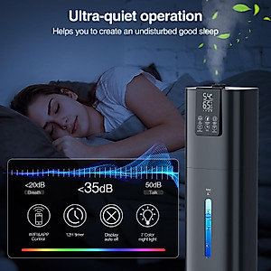 Honovos Smart Humidifiers Large Room Bedroom Home, 2.11Gal(8L) Quiet Top Fill Cool Mist Humidifier, Smart App & Remote Control, 3 Speed Humidifier with 360° Nozzle, Humidity Setting for Baby Office