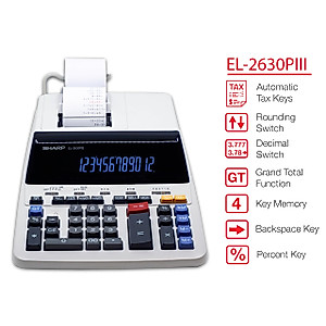 Sharp® EL-2630PIII Printing Calculator