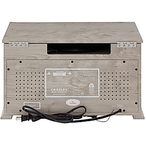 Crosley CR7015A-GY Medley 3-Speed Vinyl Record Player Turntable with Bluetooth, AM/FM Radio, CD Player, Cassette Deck, and Aux-in, Gray