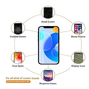 iPhone 12 Mini Screen Replacement Kit, LCD Cellular Glass Display Repair Digitizer 5.4 inch Touch Screen with Repair Kit + Screen Protector