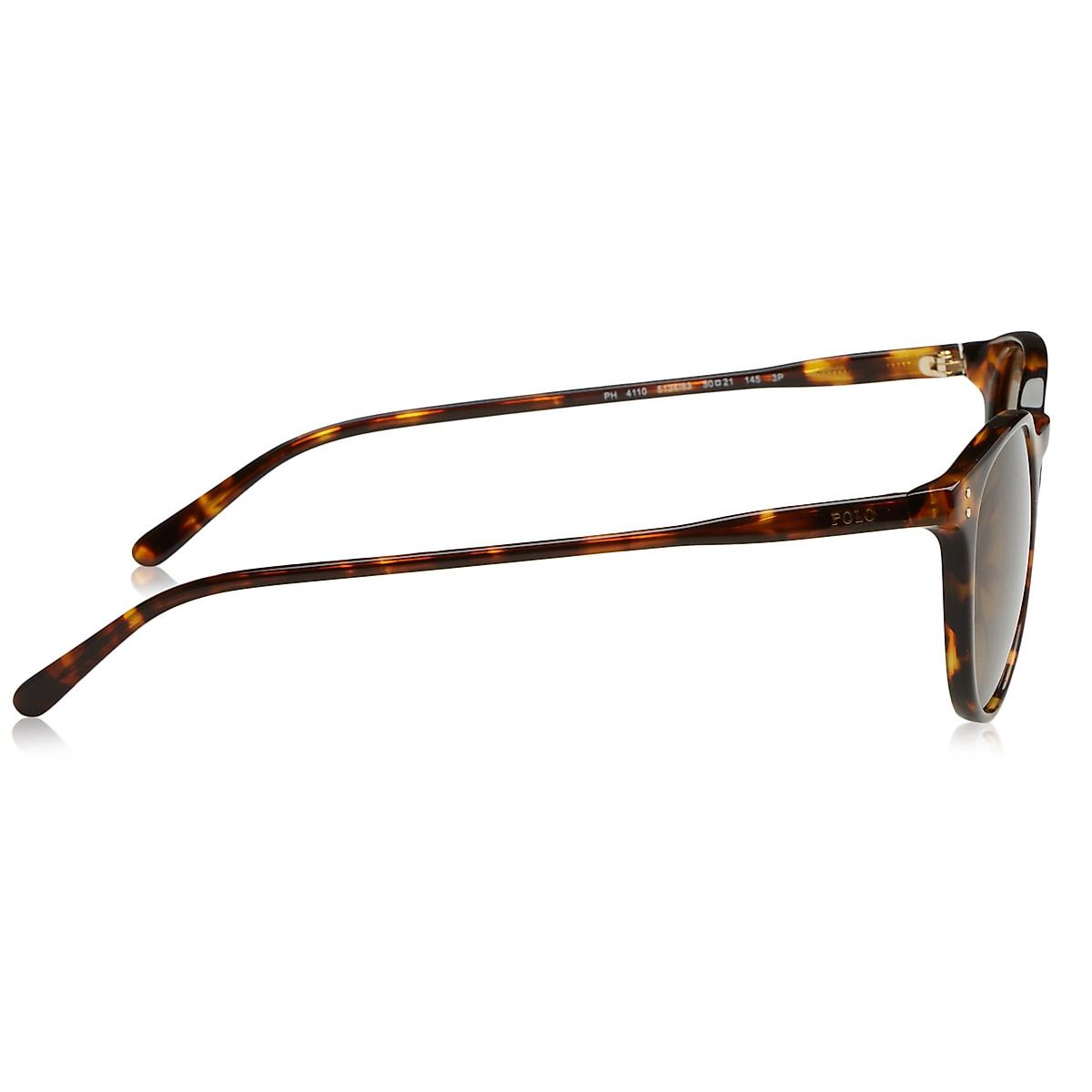 Polo Ralph Lauren Men's PH4110 Semi-Circular Sunglasses, Shiny Antique Havana/Polarized Brown, 50 mm