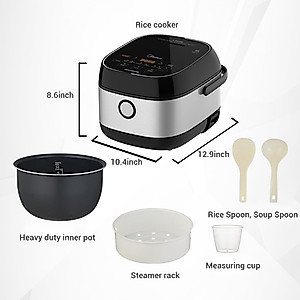 Midea Rice Cooker 6-Cup Uncooked, Induction Heating & Fuzzy Logic Technology, 24h Dealy Start & Keep Warm, Non Stick Rice Cookers, 3L