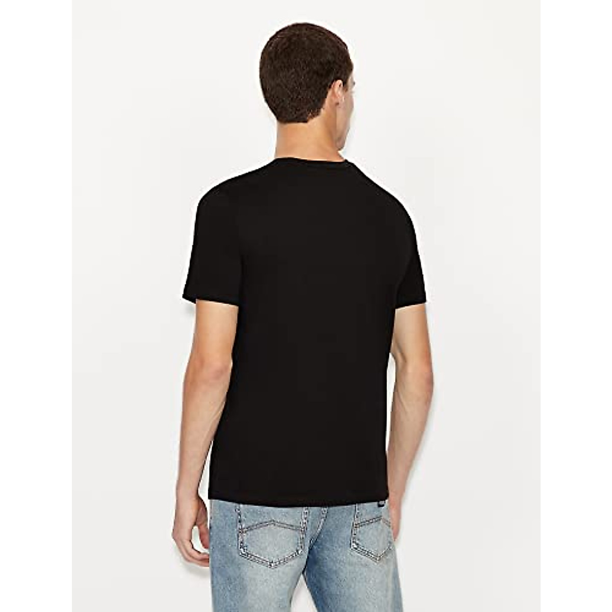 A|X ARMANI EXCHANGE mens Classic Crew Logo Tee T Shirt, Black, X-Large US