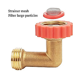 Watflow Lead-Free Brass 90° Hose Saver, Garden Hose Adapter, Garden Hose Connector, 90 Degree Hose Elbow,Water Hose Saver, 2 Pcs