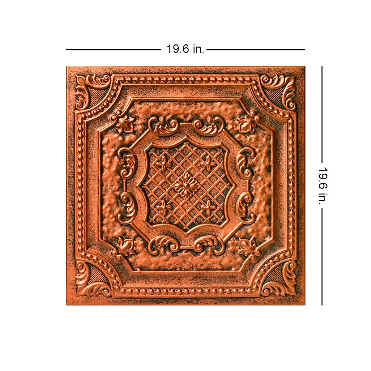 A La Maison Ceilings R126 Bijou and Bee Bee Foam Glue-up Ceiling Tile (128 sq. ft./Case), Pack of 48, Antique Copper