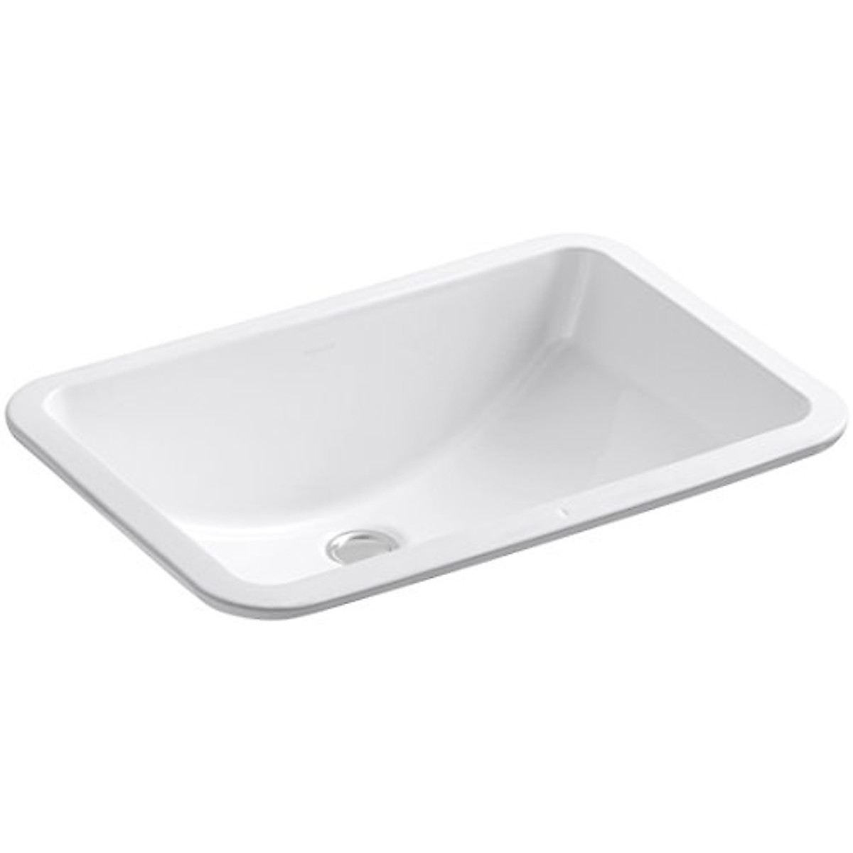 Ladena 2214-0 Rectangular undermount Bathroom Sink with Curved Bottom, 20-7/8" W x 14-3/8" L, White