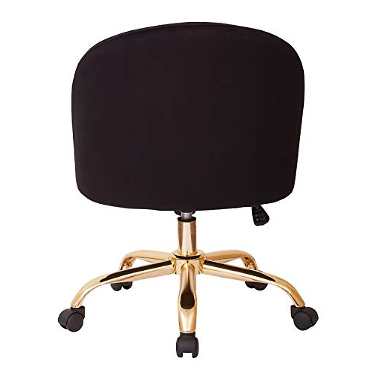 OSP Home Furnishings Layton Mid-Back Adjustable Office Chair with 5-Star Base, Gold Finish and Black Velvet