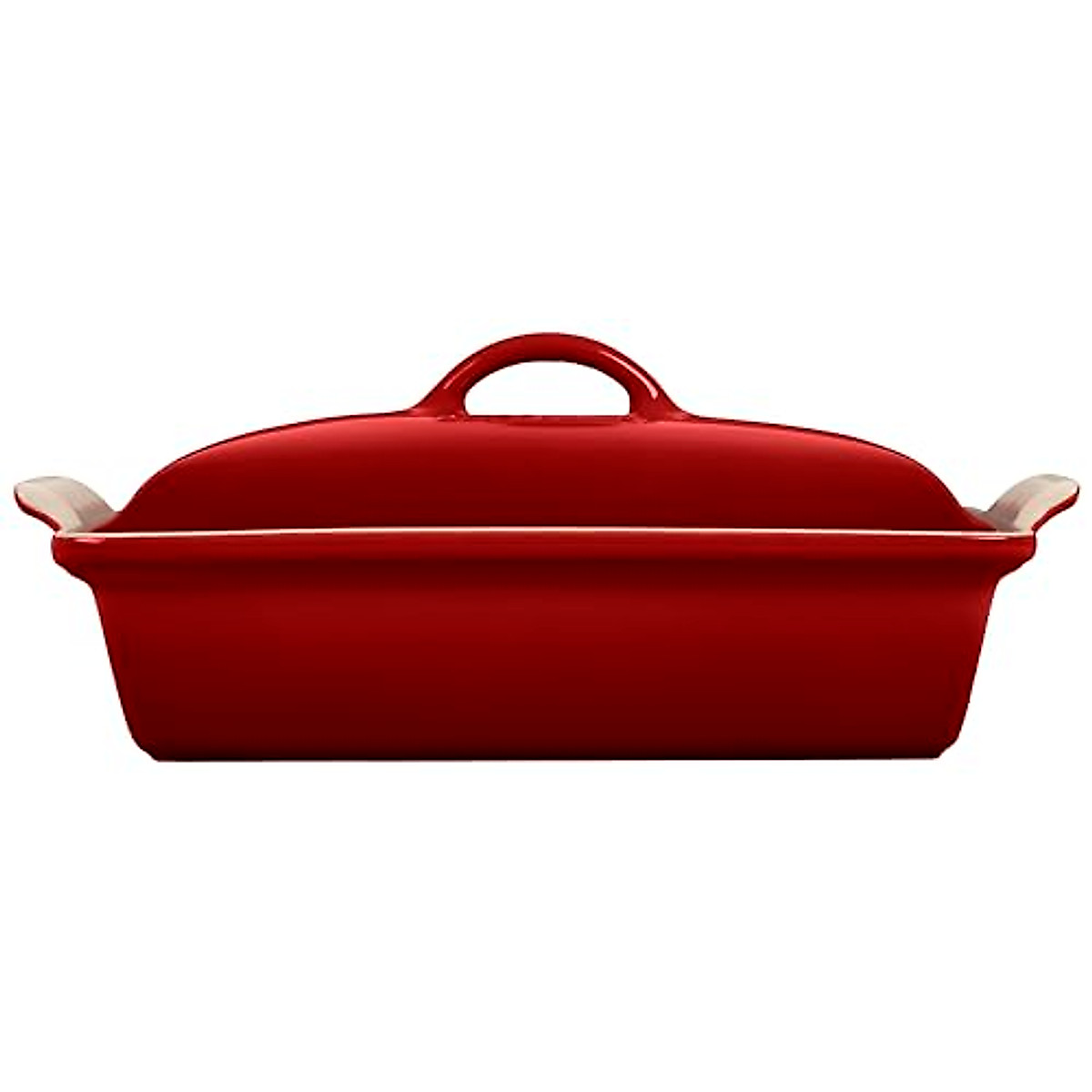 Le Creuset Stoneware Heritage Covered Rectangular Casserole, 4 qt. (12" x 9"), Cerise