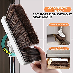 Magnetic Suction Broom Dustpan Suit,Broom and Dustpan Set for Home, Dustpan and Broom Set, Broom and Dustpan Combo for Office Home Kitchen Lobby Floor Use Dustpan Broom Set
