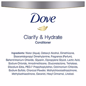 DOVE HAIR Nutritive Solutions Conditioner With Charcoal For Oil Prone Hair Clarify & Hydrate Nourishes For Healthy and Hydrated Hair 20.4 oz