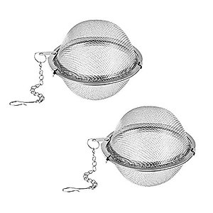 Tea Steeper, 2Pcs Mesh Tea Infuser Premium Tea Filter Tea Interval Diffuser with Extended Chain Hook for Brew Loose Leaf Tea and Spices & Seasonings