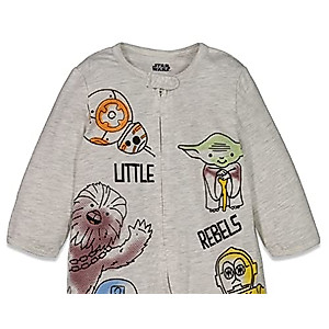 STAR WARS Baby Boys 2 Pack Sleep N' Play Footies Chewbacca Yoda R2-D2 3-6 Months