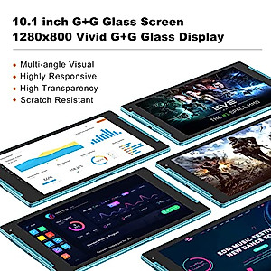 TJD Android 12 Tablet, 10 inch Tablets, 4GB RAM 64GB ROM 512GB Expandable Storage Tablets PC, FHD IPS Touch Screen, 6000mAh Battery, WiFi, Bluetooth, 8.0MP Camera, Google GMS (Green)