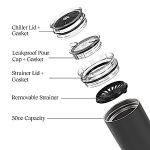 BrüMate Togosa 2-in-1 Wine Chiller Bucket or Champagne Bucket & 100% Leakproof Pitcher | Portable Cooler Fits Most Wine, Champagne, & Liquor Bottles | Perfect Wine Gifts | 49oz (Matte Black)