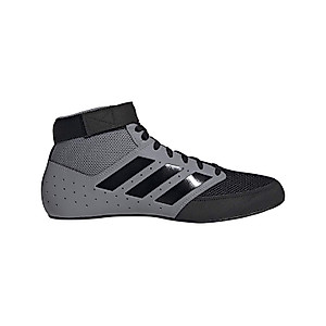 adidas Men's Mat Hog 2.0 Wrestling Shoe, Grey/Black/White, 11.5