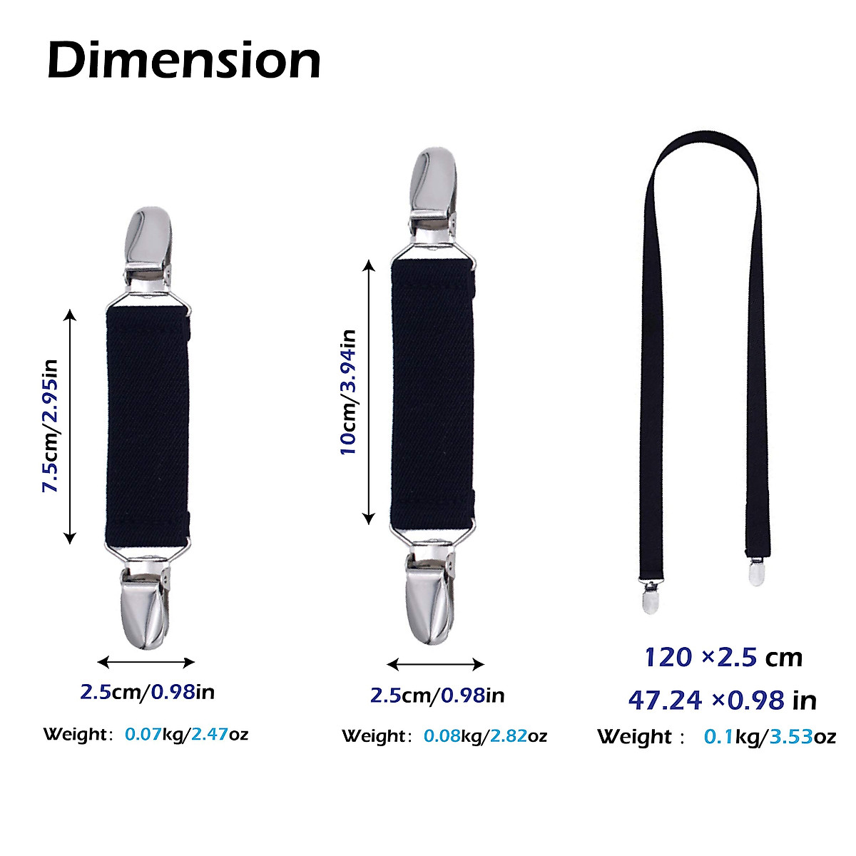 TRIWONDER Mitten Clips for Toddlers Kids Gloves Clips Adults Dress Clips Back Cinch Suspender Sweater Cardigan Shawl Boot Hat Clip for Travel (Black, 7.5cmx2-10cmx1-120cmx1)