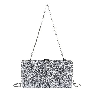 SUKUTU Women Glitter Evening Handbag Both Side Sparkling Clutch Bag for Wedding Prom Cocktail Party