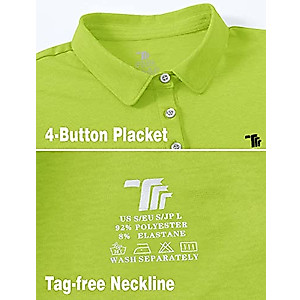 Rdruko Women's Golf Polo T Shirts Lightweight Moisture Wicking Short Sleeve Shirt Quick Dry 4-Button(Green, US S)