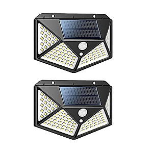JEMITA 100 LED Solar Light 4 Modes PIR Motion Sensor Wall Light Outdoor Waterproof Solar Lamp Solar Powered Sunlight for Garden (Color : 2 Packs, Size : 0-5W)