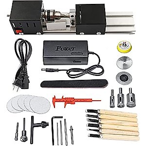 YWY Mini Lathe Machine Tool DIY Woodworking Wood lathe Milling machine Grinding Polishing Beads Drill Rotary Tool Set