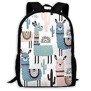 Llama Alpaca Laptop Backpack Travel Backpack for Women Large Capacity 16 Inch Travel Hiking Camping Daypack