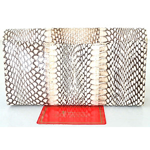Authentic Snake Skin Women's Long Bifold Cobra Snake W/Head Purse Wallet