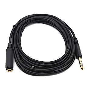 Devinal 1/4 Extension Cord, 1/4" Male to 1/4" Female Cable, 6.35mm Quarter inch Gold Plated Audio Cable Stereo Cord, 15 Feet 4.5Meters