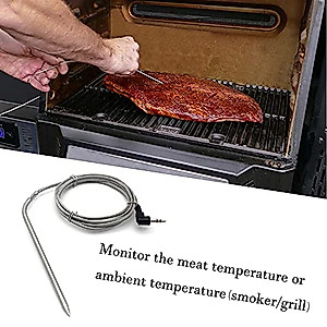 2-Pack Replacement for Camp Chef Meat Probe High-Temperature Meat BBQ Probe, Compatible with Camp Chef Pellet Grills, with 2 pc Stainless Steel Grill Holder Clips