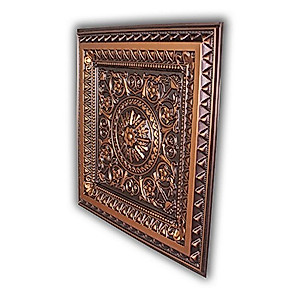 Faux Tin Glue up/Drop in Ceiling Tile #223 Antique Copper Pack of 10 2'X2' Tiles (~ 40 sq.ft)