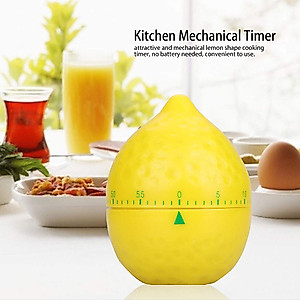 Kitchen Timer,60 Minutes Cooking Timer, Cute Craft Lemon Classroom Timer with 360° Rotating Countdown, Durable Mechanical Lemon Reminder, Kitchen Timer Clock for Kids Teachers Adults