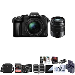 Panasonic LUMIX DMC-G85 Mirrorless Camera with 12-60mm f/3.5-5.6 LUMIX G Power OIS Lens, LUMIX G Vario 45-150mm f/4.0-5.6 ASPH Lens Black - Bundle with Camera Bag, 32GB SDHC Card, Spare Battery. More