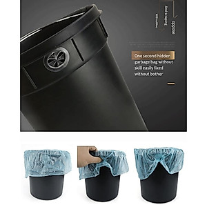 Round wicker dustbin with cover,hand woven foot type Trash Can,with Removable Inner Bucketseparated dustbin in office and living room, waste paper basket, slow-drop dustbin in kitchen and toilet