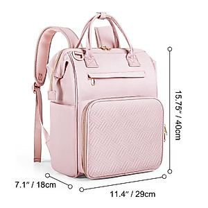 Fasrom Nurse Backpack with Padded Laptop Sleeve for Medical Supplies Storage, Nursing Clinical Work Bag for Women Nurses, Nursing Students, Health Professionals, Pink (Empty Bag Only)