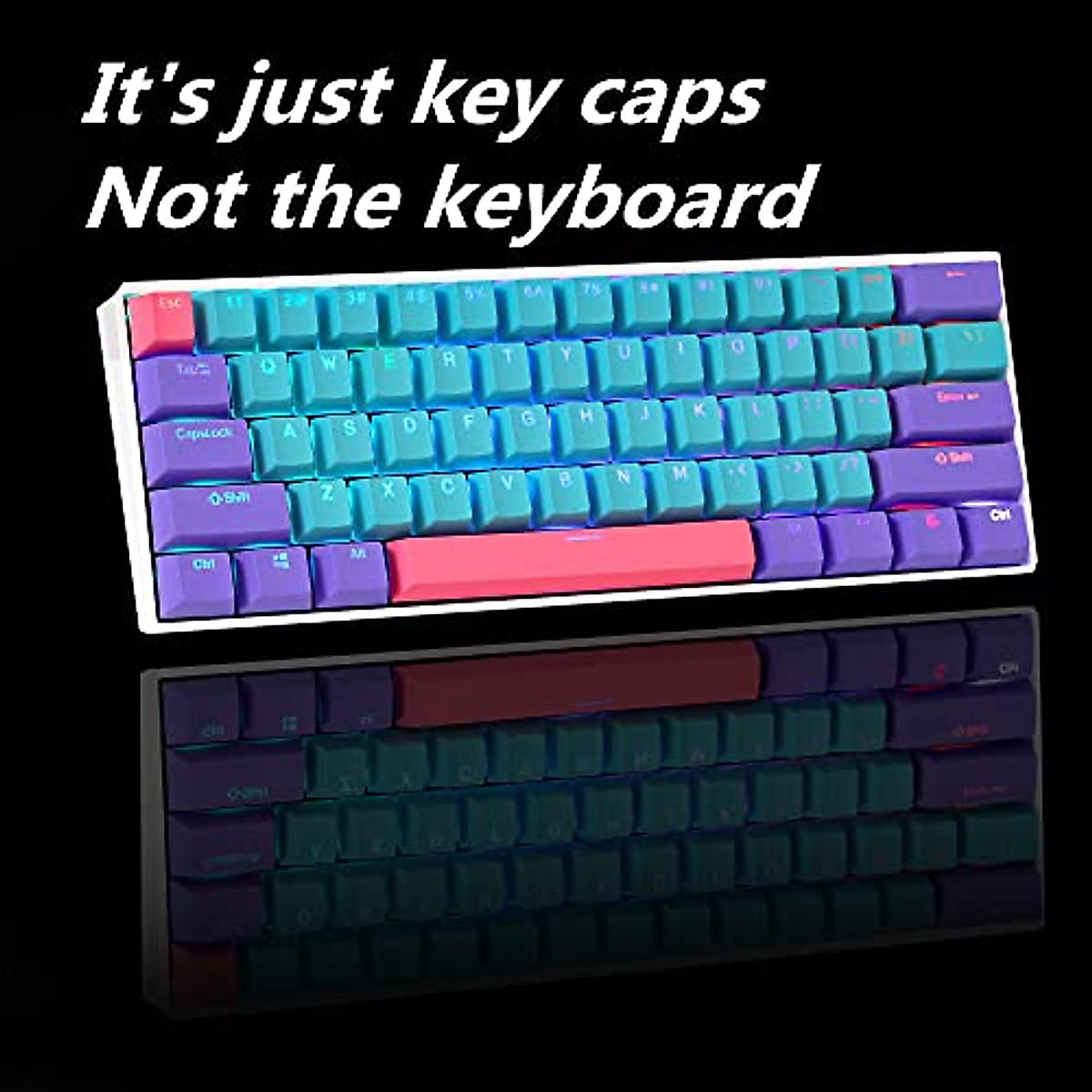 Ussixchare Backlit PBT keycaps for 60 Percent Gaming keyboad 104-Key Caps Set TKL OEM Profile Compatible with 60%/87/104 Keyboard (Joker)