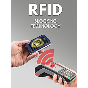 Minimalist Slim Metal Wallet for Men - RFID Blocking Aluminum Metal Credit Card Holder Wallet - Small Stealth Mens Wallets with Cash Strap for 15 Cards and Cash - Gifts for Men Card Wallet Black