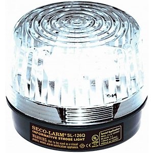SECO-LARM SL-126-A24Q/C Strobe Light, Clear Lens; For "informative" general signaling requirements; For 6 to 24-Volt use; Easy 2-wire installation, regardless of voltage