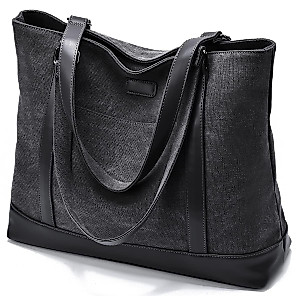 Large Tote Bags for Women 15.6 Inch Laptop Bag Lightweight Canvas Professional Work Briefcase