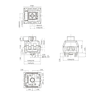 KAILH Official Store Pudding Box Switch 5 Pin Mechanical Switches High Transparency for Gaming Keyboard Linear (90pcs)