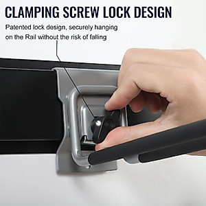 Aking Ace Clamping Garden Tool organizer, Garage Organization Wall Mount Tool Holder, Heavy Duty Garage Storage Tool Rack, Shovel Hangers Yard Tool Hook, Hold Up to 420lbs (48Inch Black)