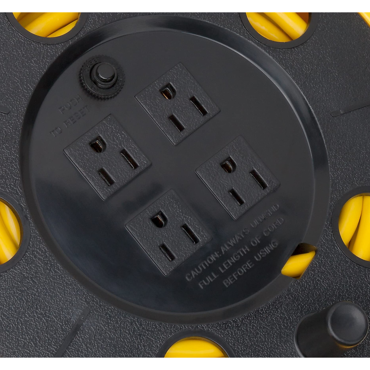 Bayco SL-755 25-Foot Cord Reel with 4 Outlets,Yellow