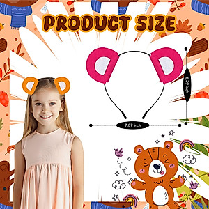 SMAODSGN Bear Ears Costume Headband - 8 Pcs Colorful Animal Headbands for Birthday, Halloween, Christmas Celebrations
